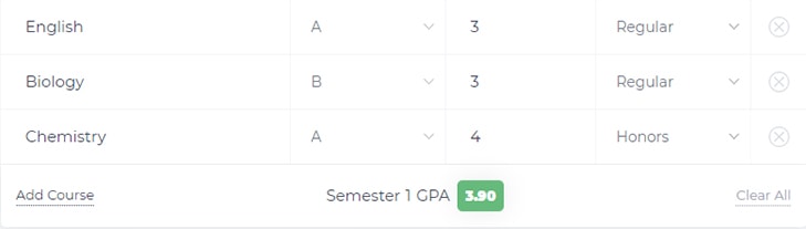 Weighted GPA Calculator